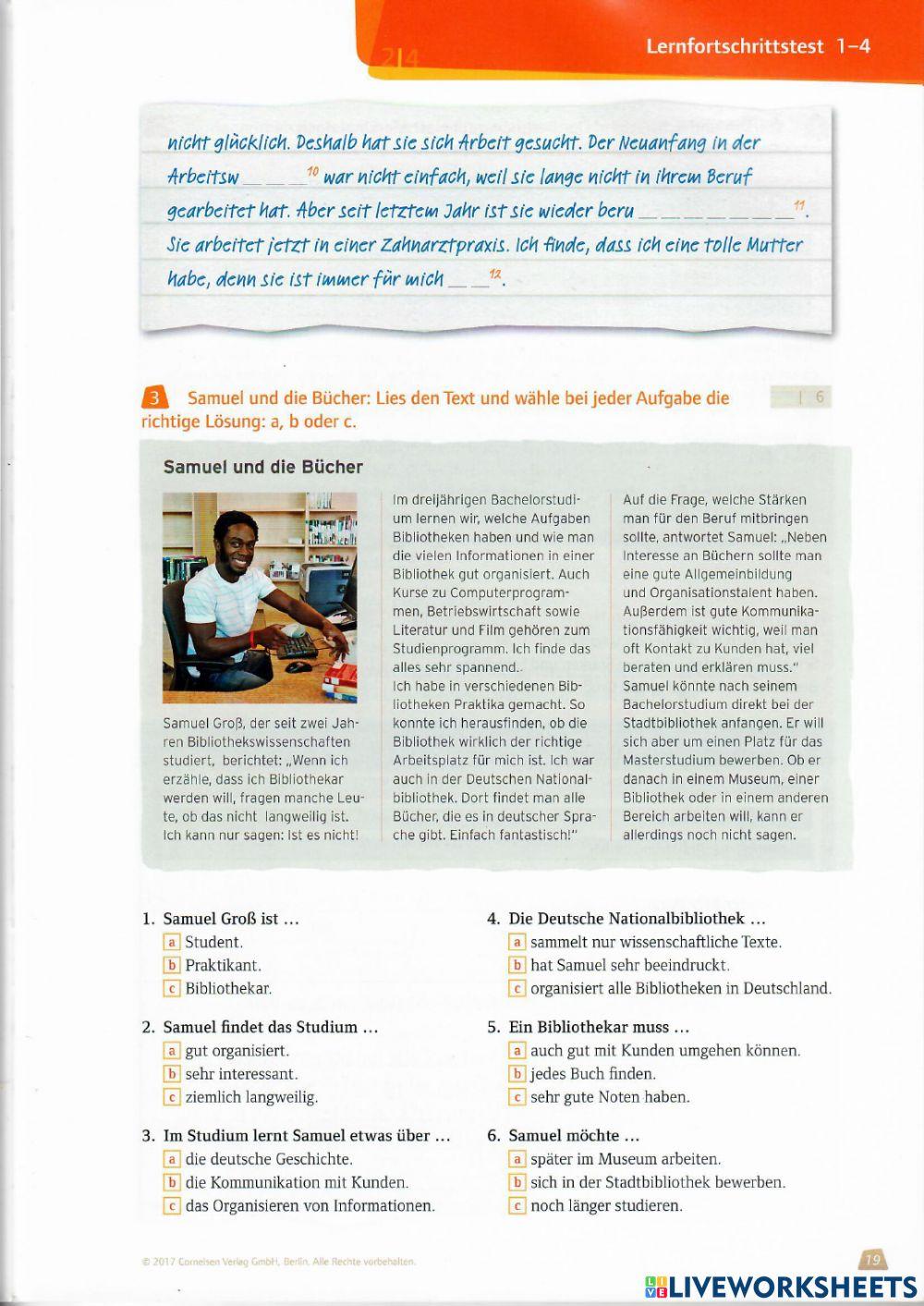 Prima plus B1.1-L. 4 online exercise for | Live Worksheets