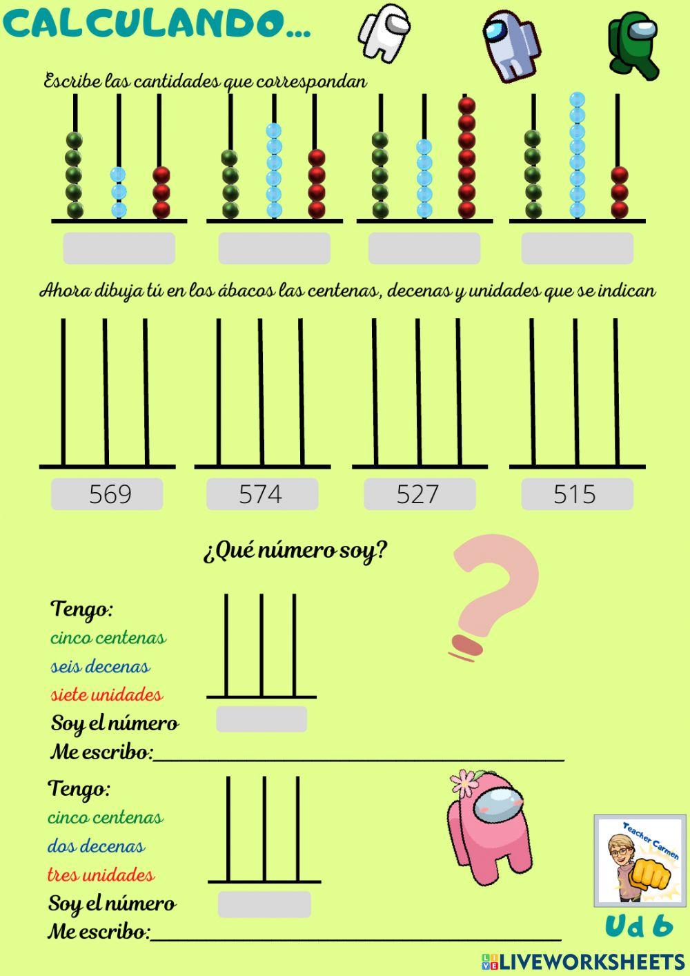 Llegamos al 599 worksheet | Live Worksheets