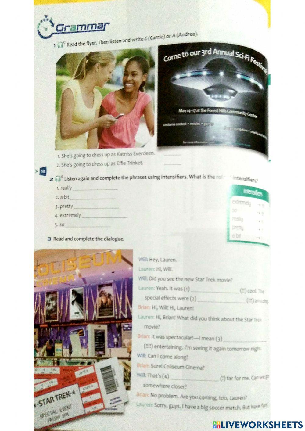 Intensifiers interactive worksheet for BACH | Live Worksheets