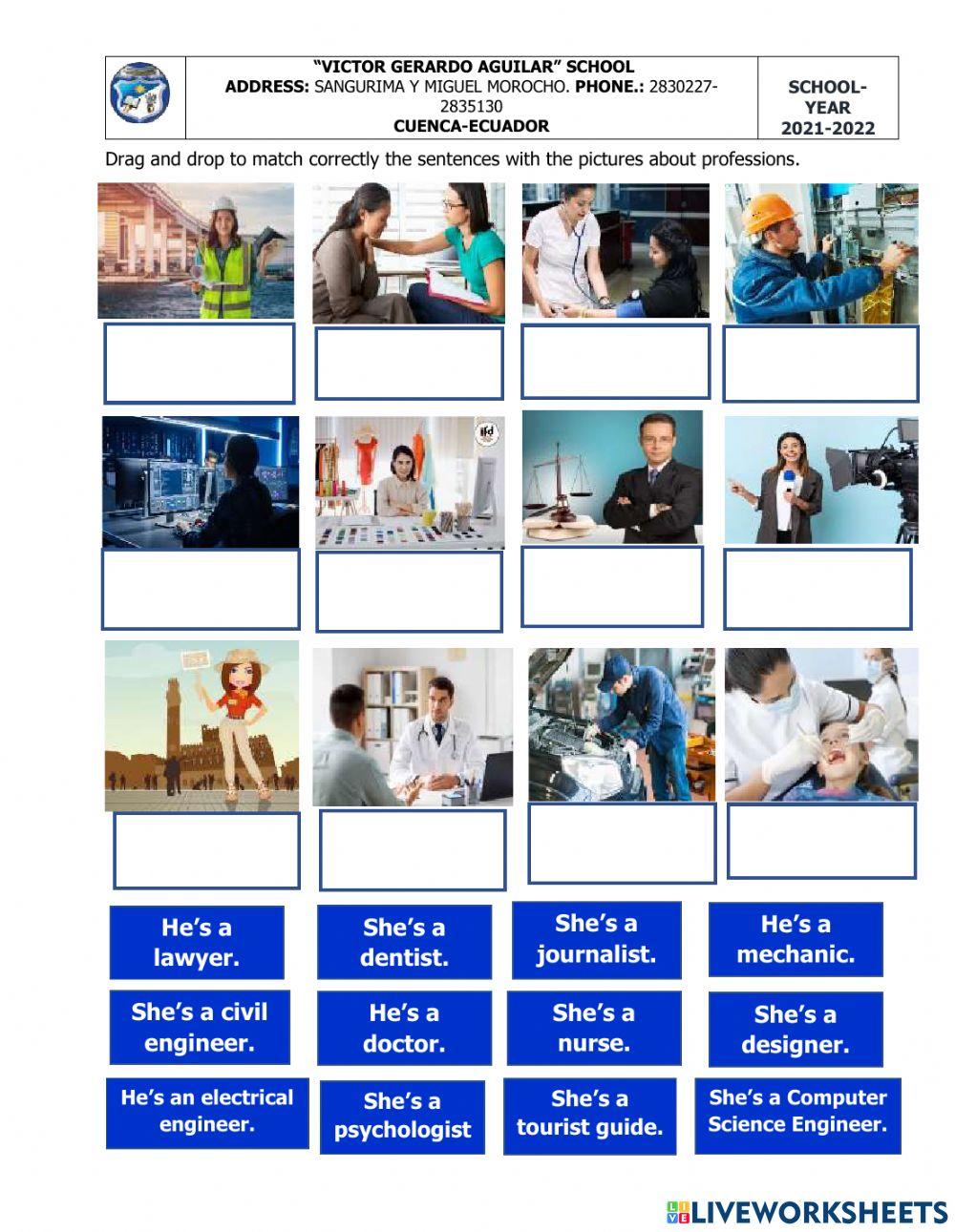 Professions | Free Interactive Worksheets | 2033231