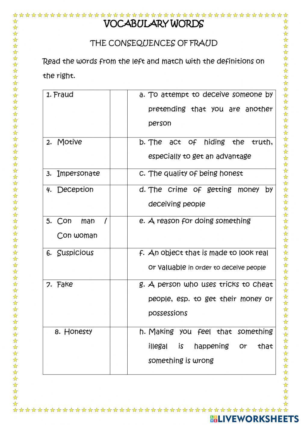 2033218 | Vocabulary types of fraud | Magdalena Vargas