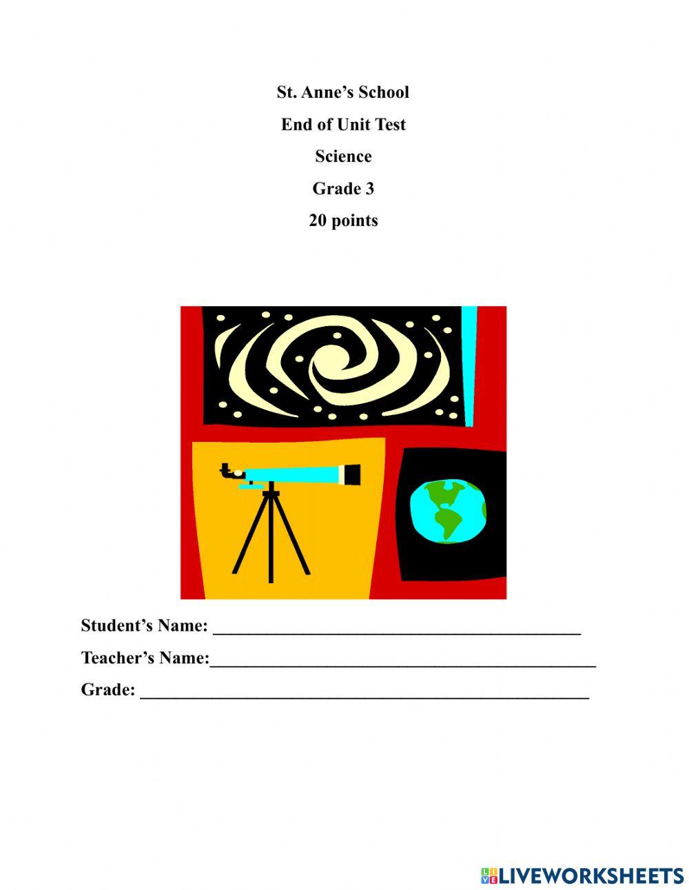 Science Exam online exercise for | Live Worksheets