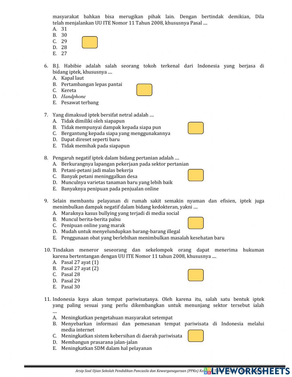 PPKN SMK online exercise for | Live Worksheets