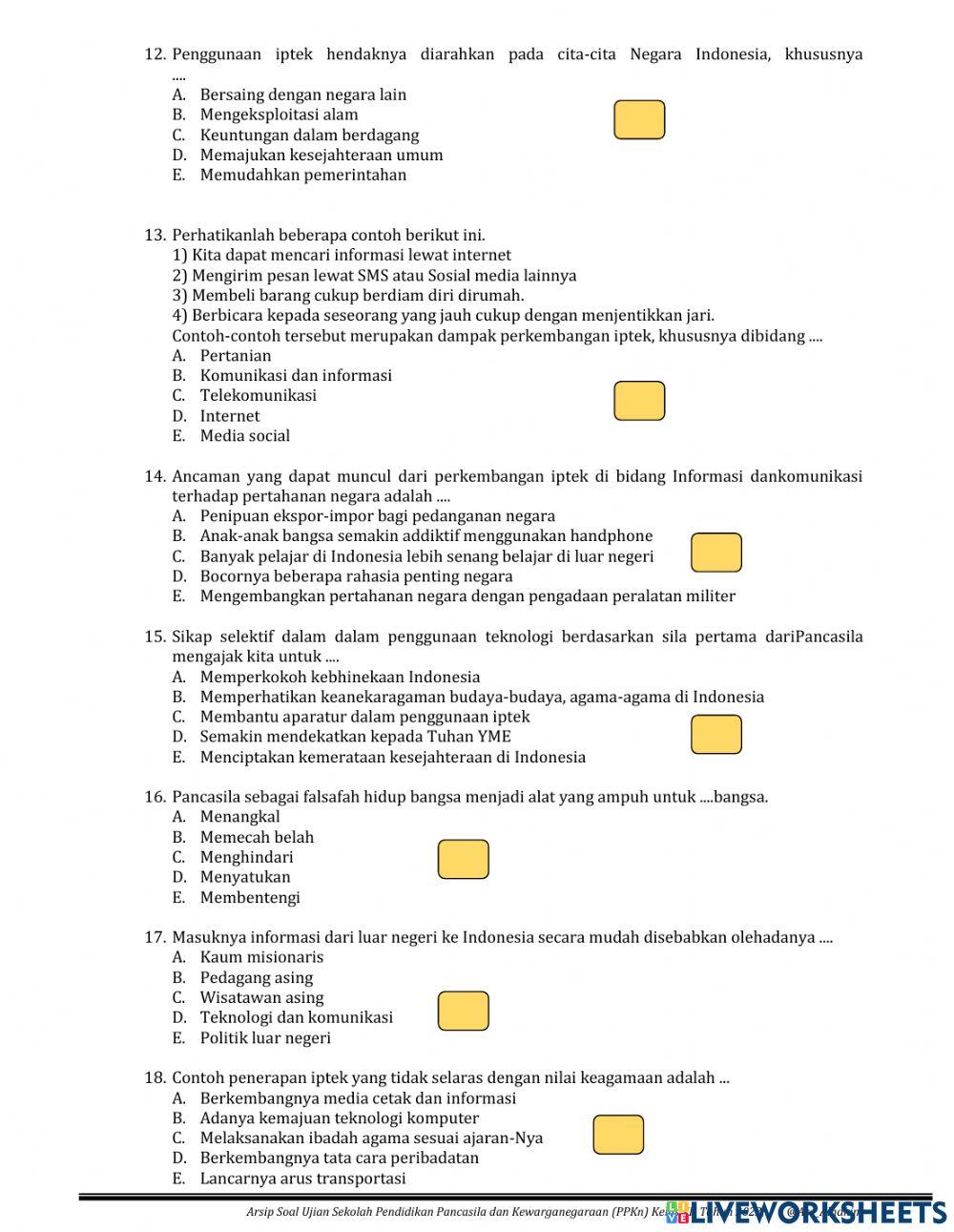 PPKN SMK online exercise for | Live Worksheets