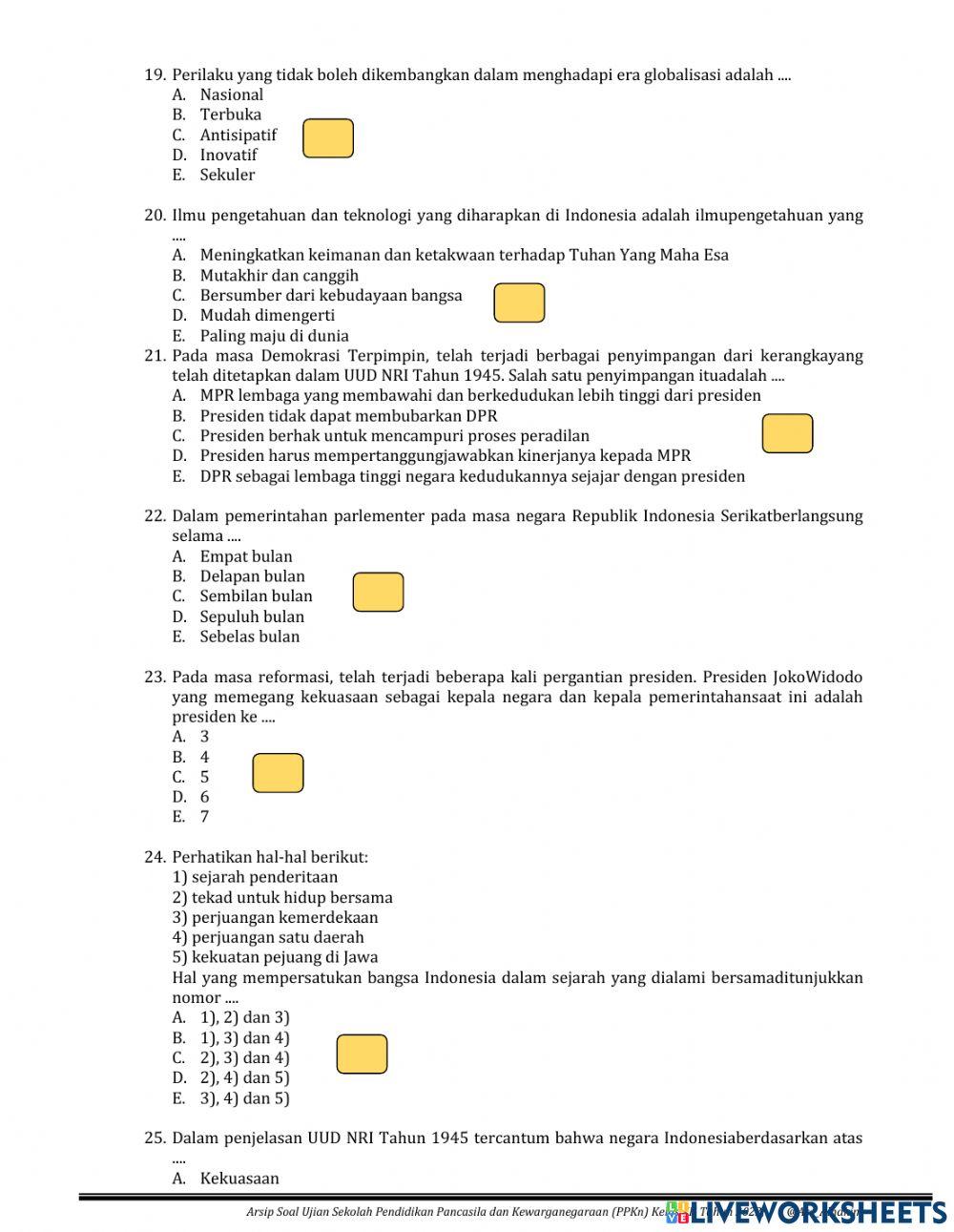 PPKN SMK online exercise for | Live Worksheets