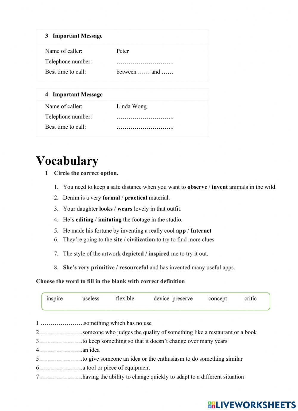 Impact 1 test | Free Interactive Worksheets | 2033734
