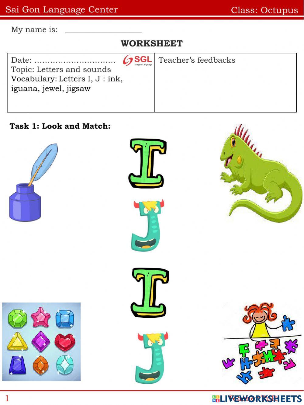 Ppd.B2: Letter I, J worksheet | Live Worksheets