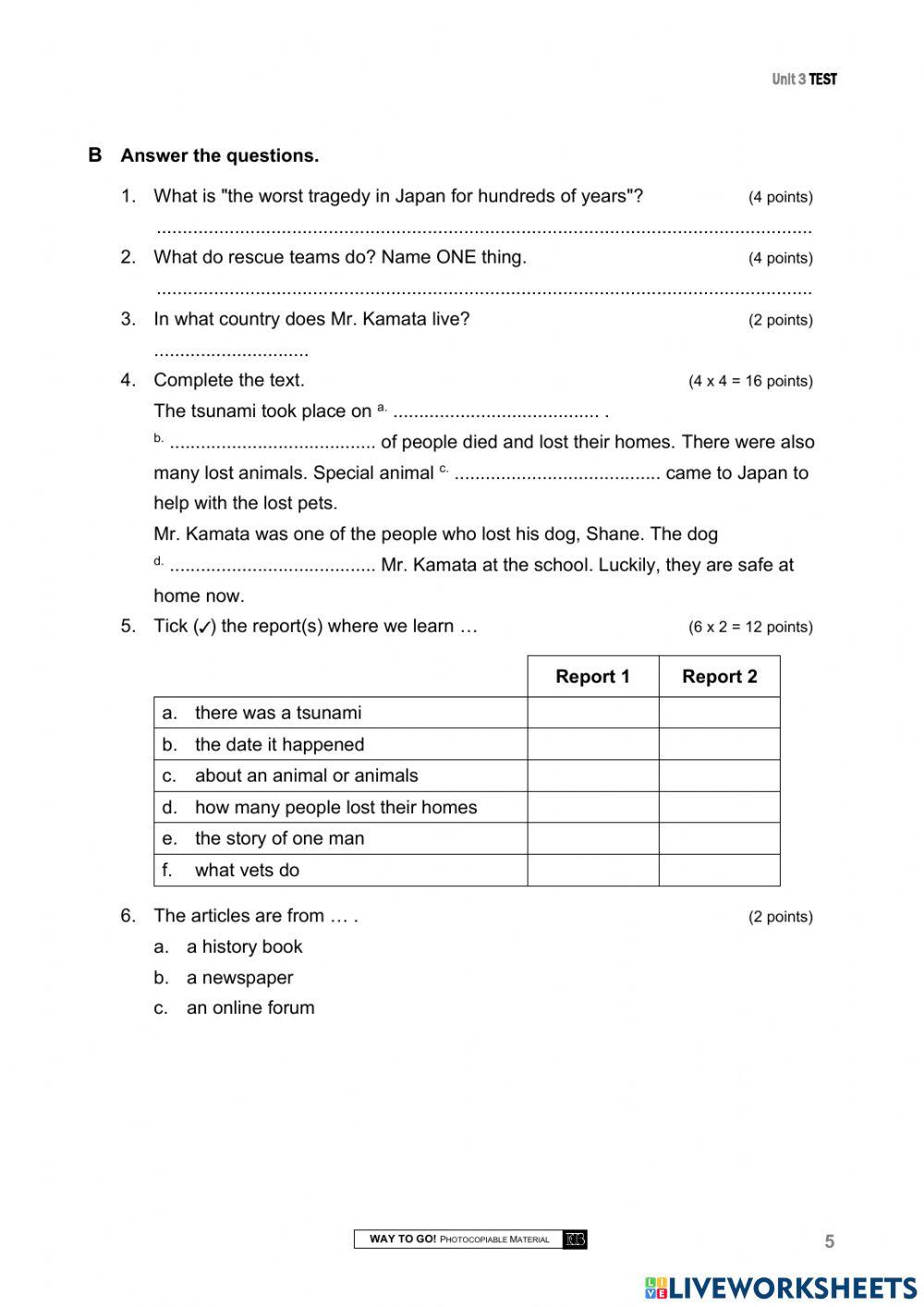 way to go unit 3 online exercise for | Live Worksheets