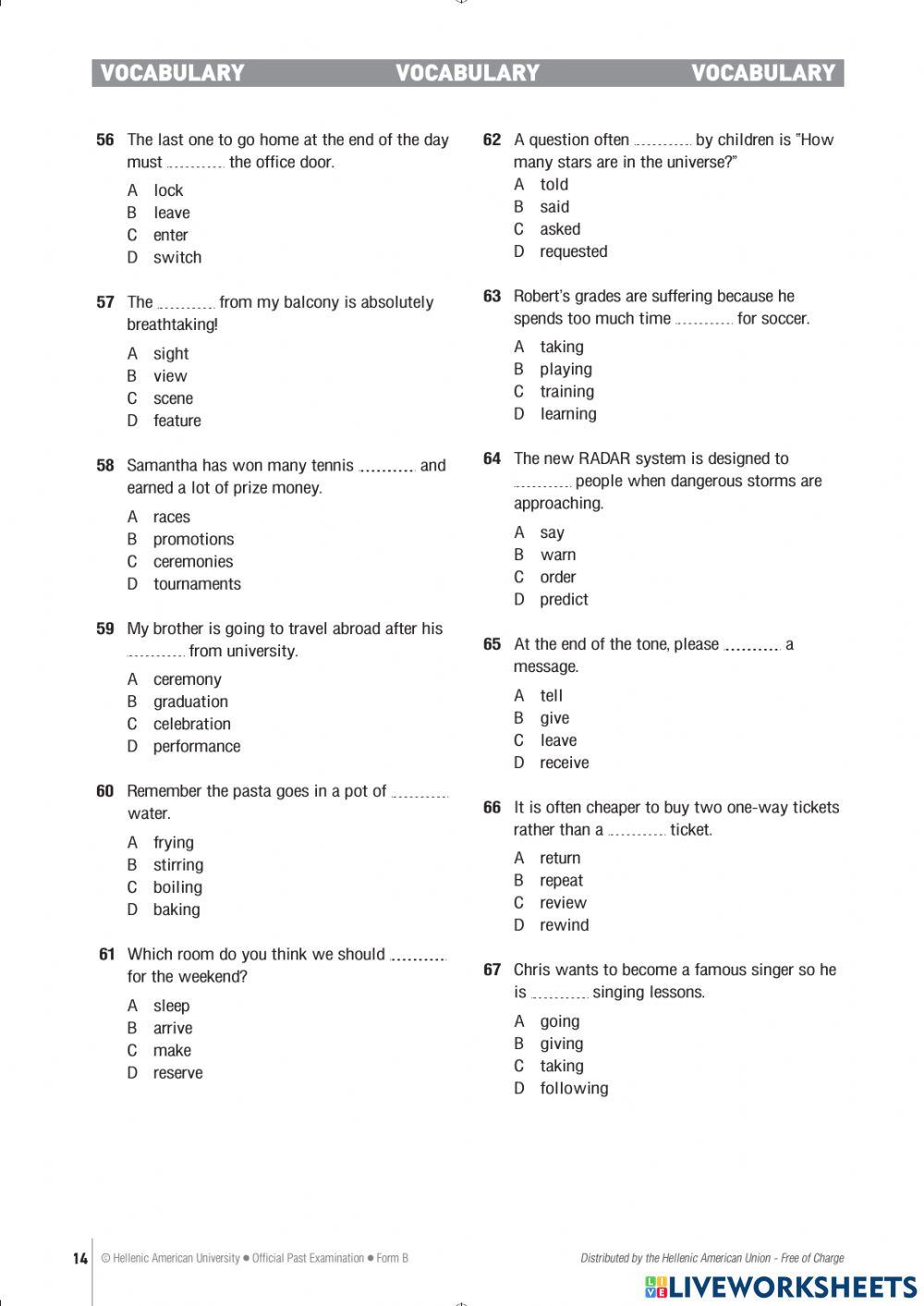 BCCE 2 GVR online exercise for | Live Worksheets