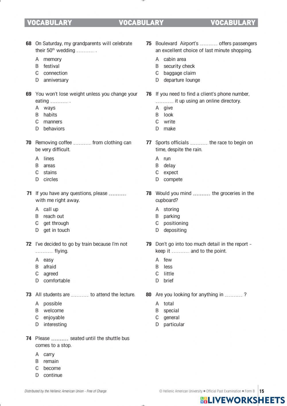BCCE 2 GVR online exercise for | Live Worksheets