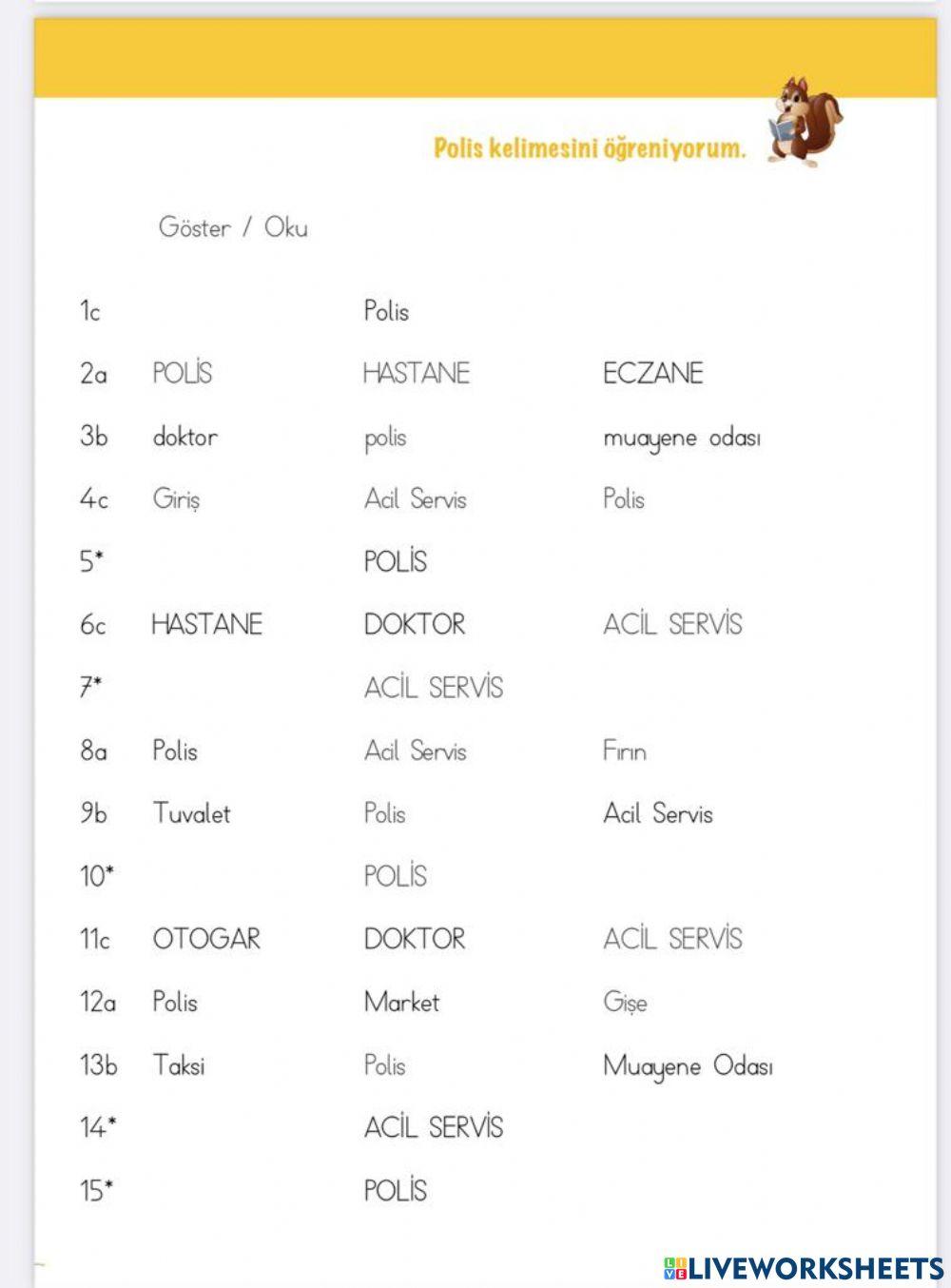 polis online activity | Live Worksheets