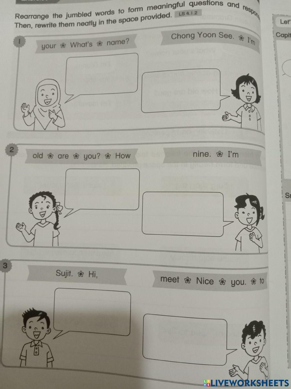 Conversation online exercise for 1 | Live Worksheets