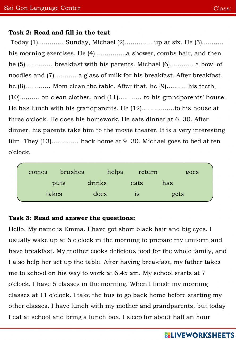 Ehs interactive worksheet | Live Worksheets
