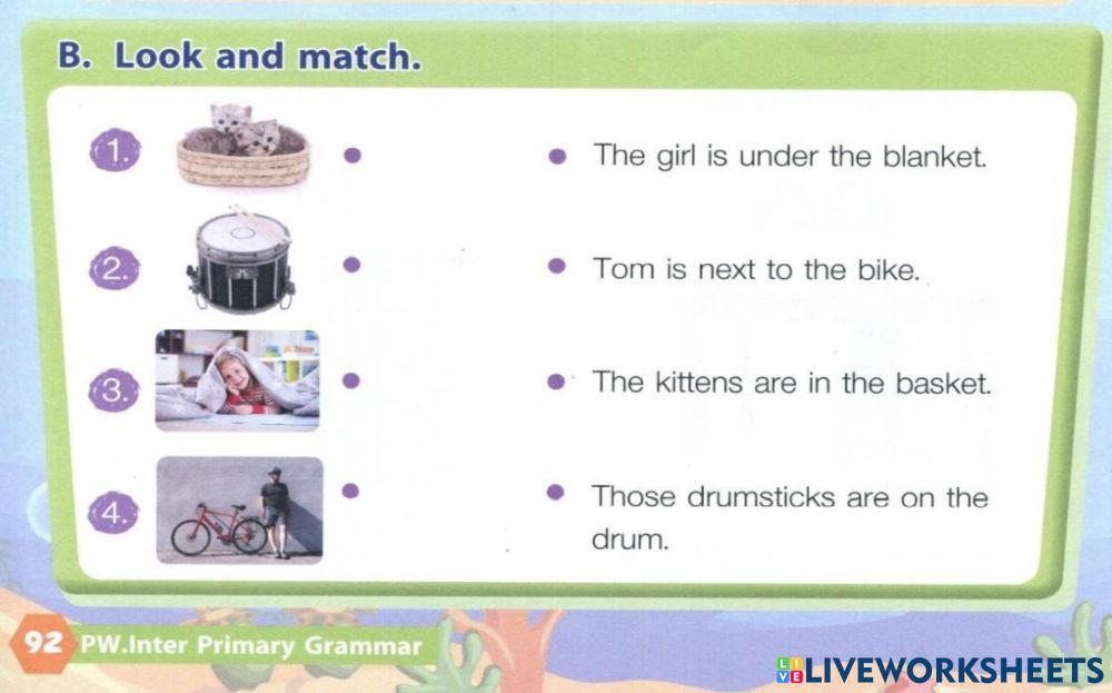 Look and match6 worksheet | Live Worksheets