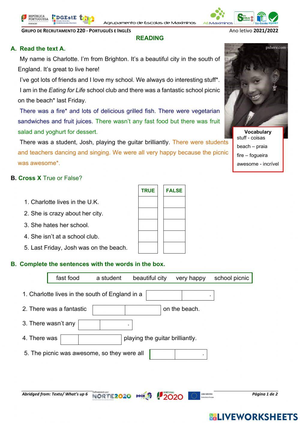 Reading-B-May online exercise for | Live Worksheets