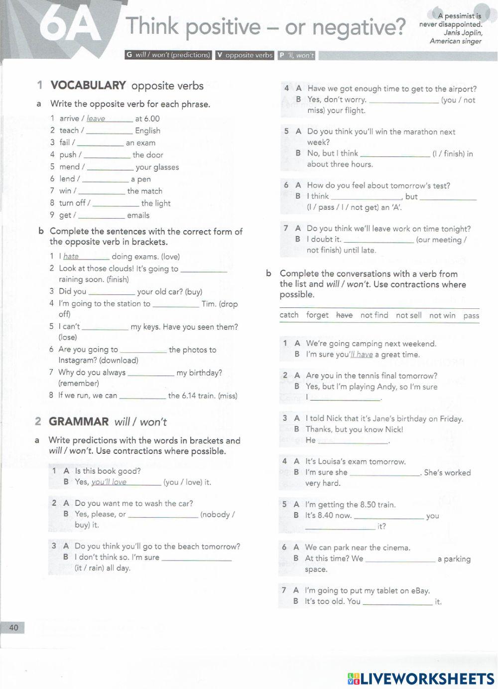 EF Pre-intermediate WB 4th ed. - Unit 6 | Jennycz