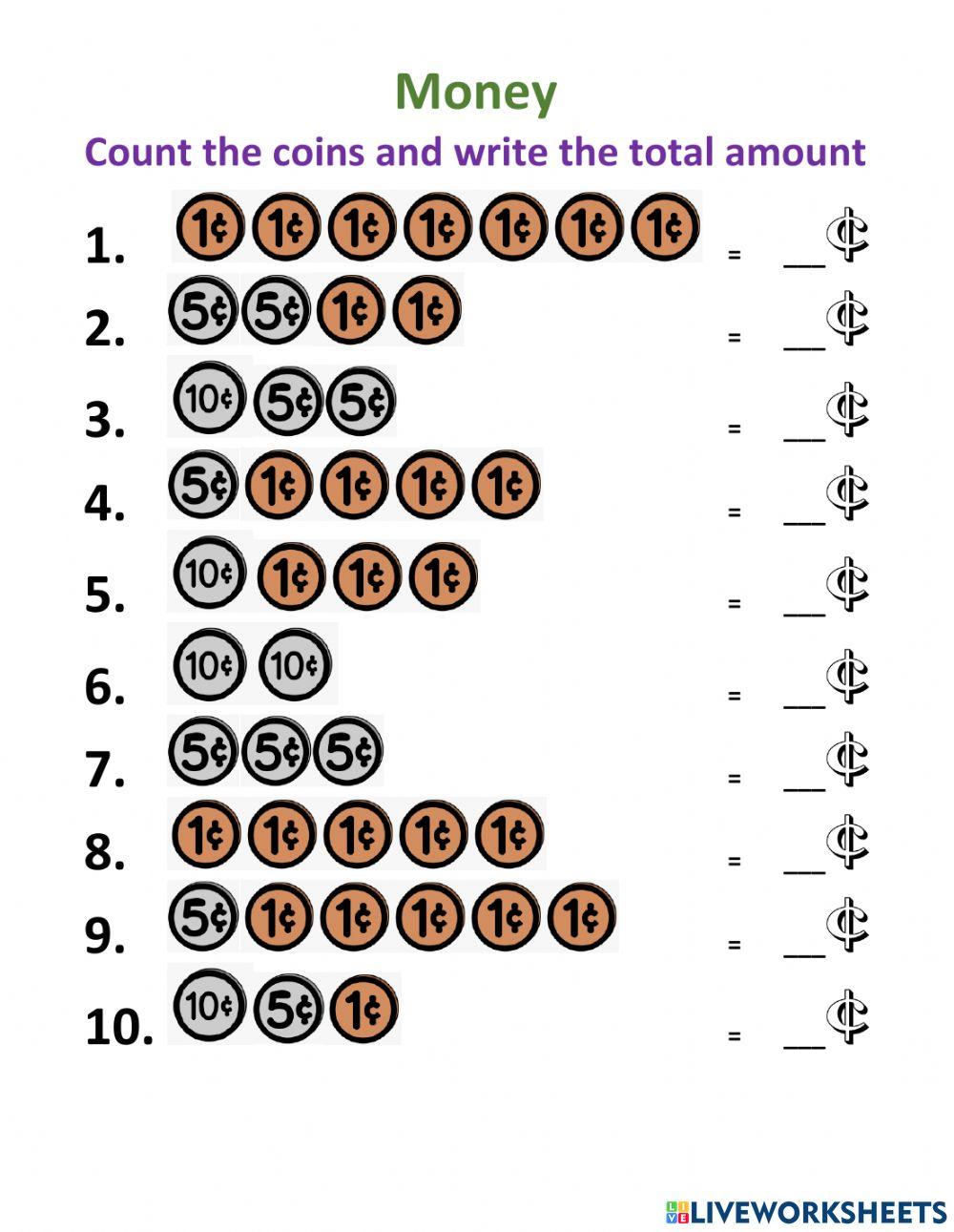 2035737 | Money | sadhna_pahalajani | LiveWorksheets