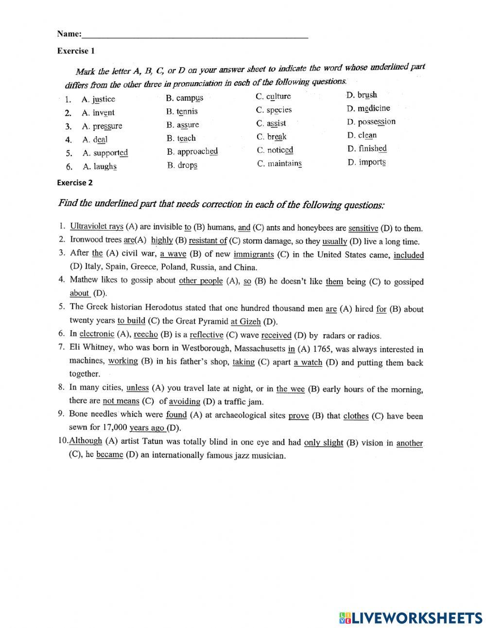 English language online pdf activity for 9 | Live Worksheets