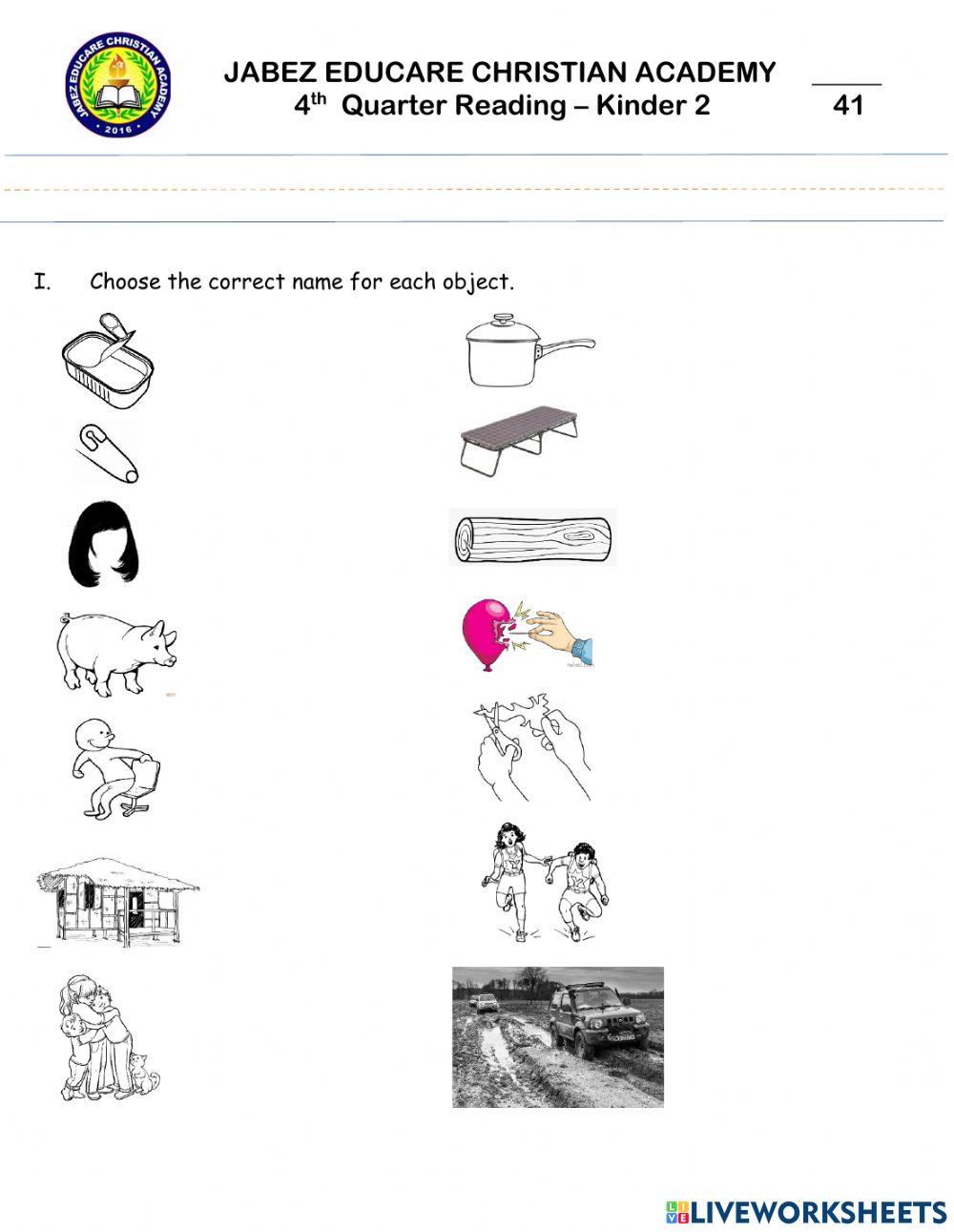 4th Quarter - Reading K2 online exercise for | Live Worksheets