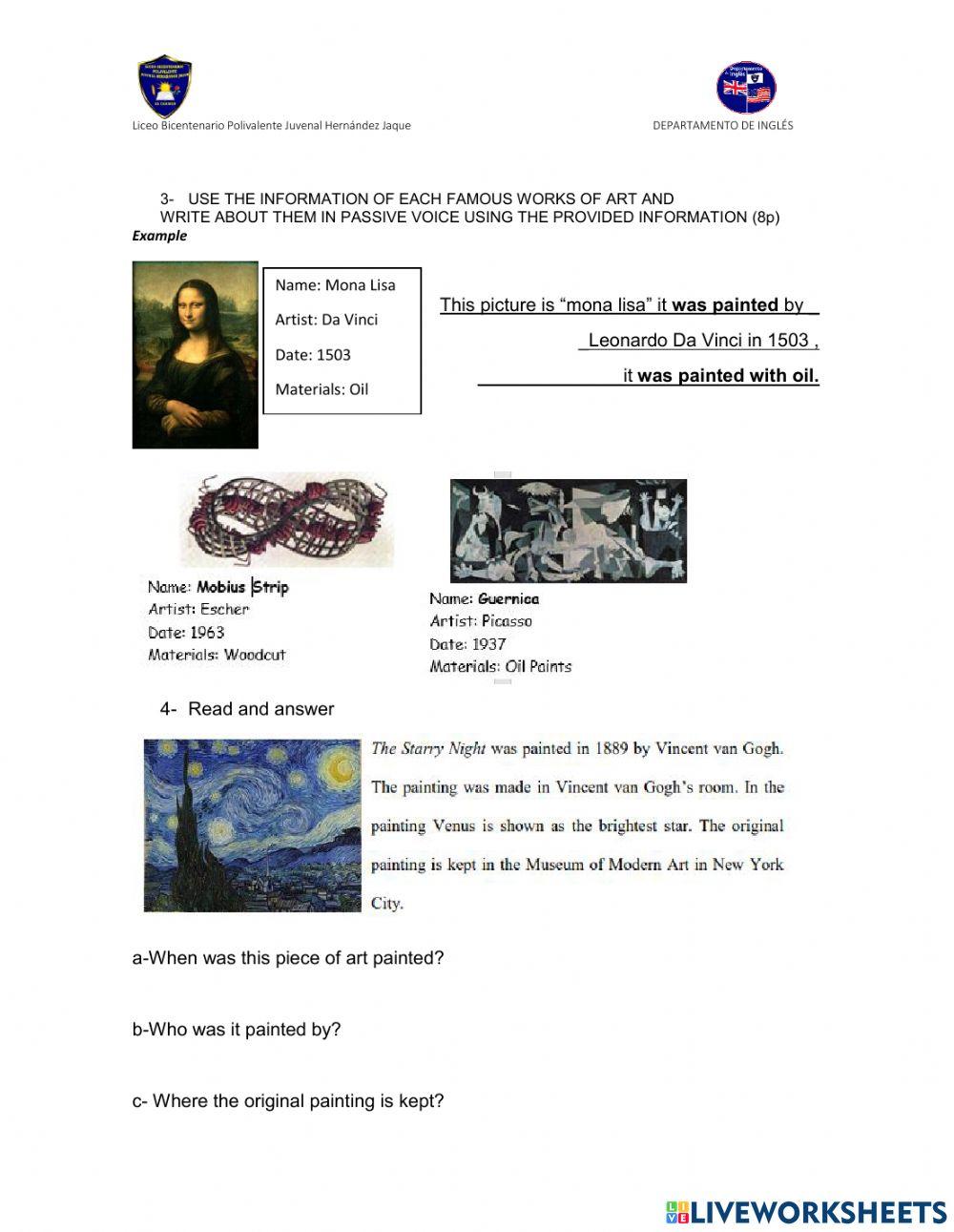 Formative test exercise | Live Worksheets