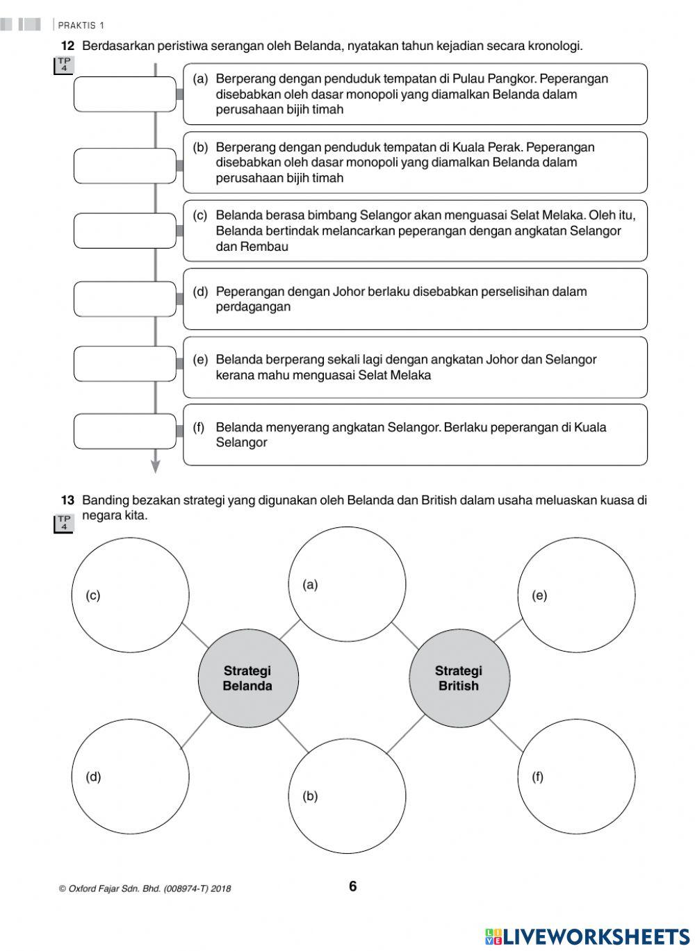 Latihan Sejarah Ting 3 Bab 1 Kedatangan Kuasa Barat online exercise for ...
