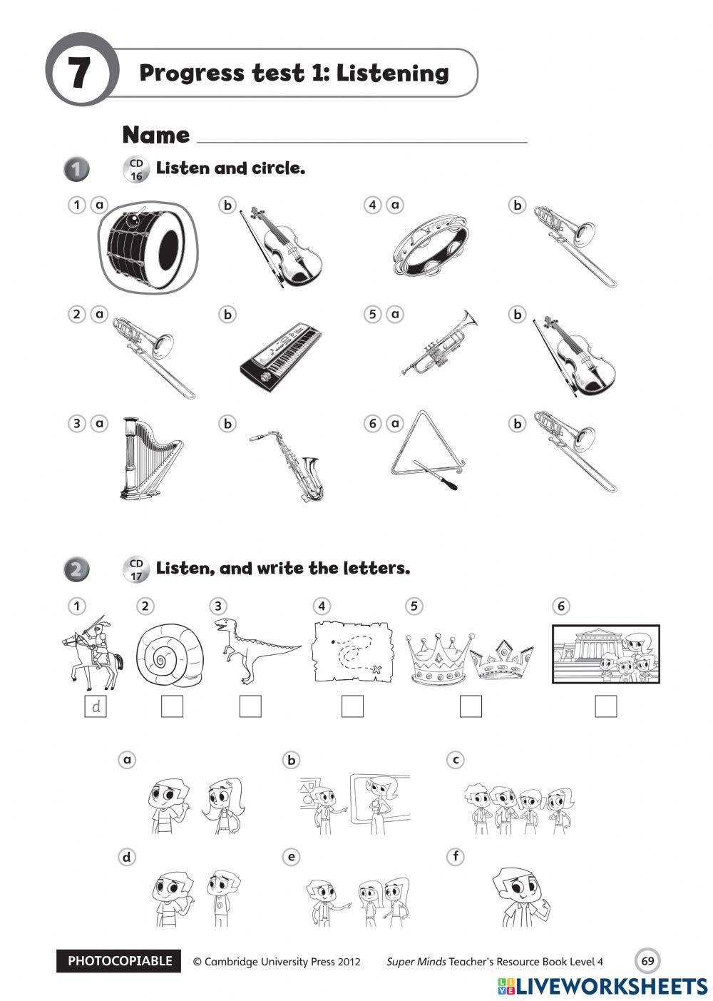 Super Minds 4 Progress Test (unit 7) 6873971 | Myroslava