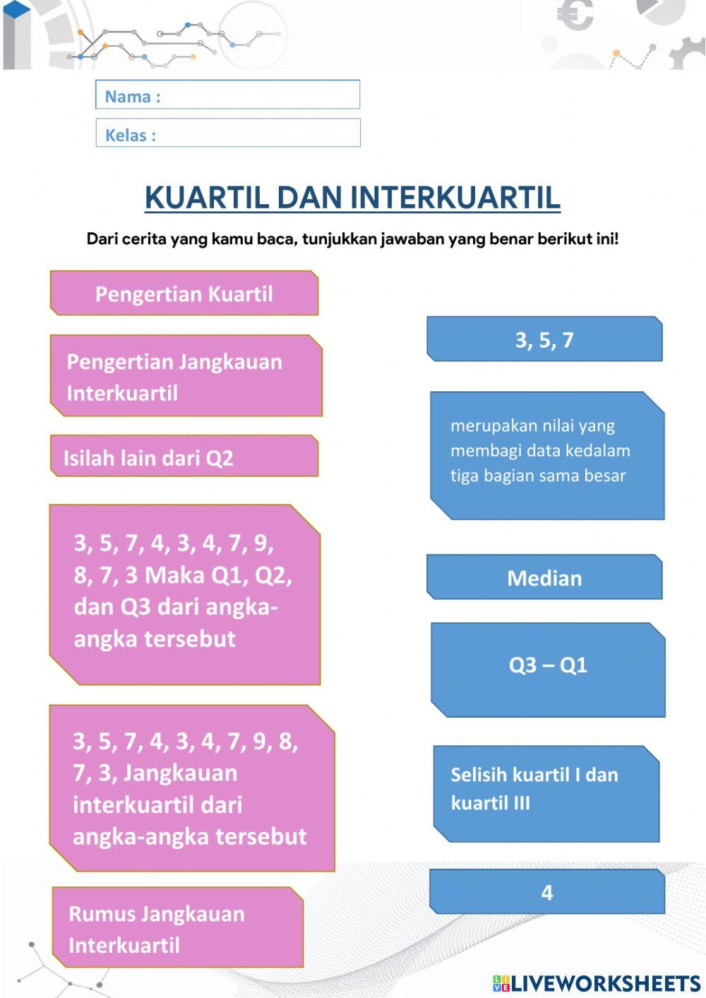 KUARTIL DAN JANGKAUAN online exercise for | Live Worksheets