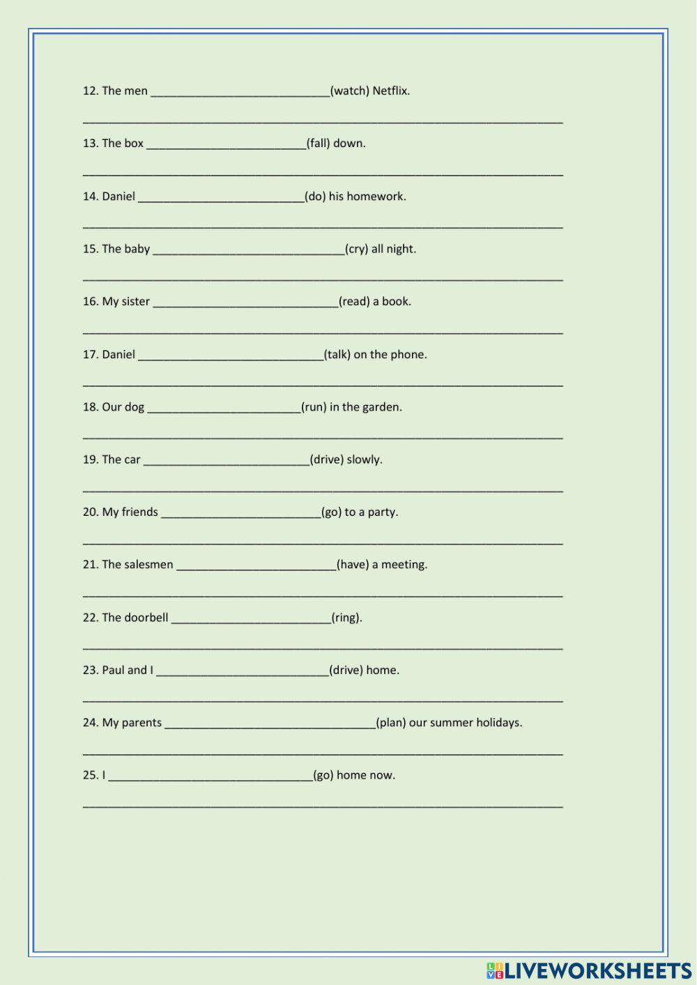 Present continu… | Free Interactive Worksheets | 2037583