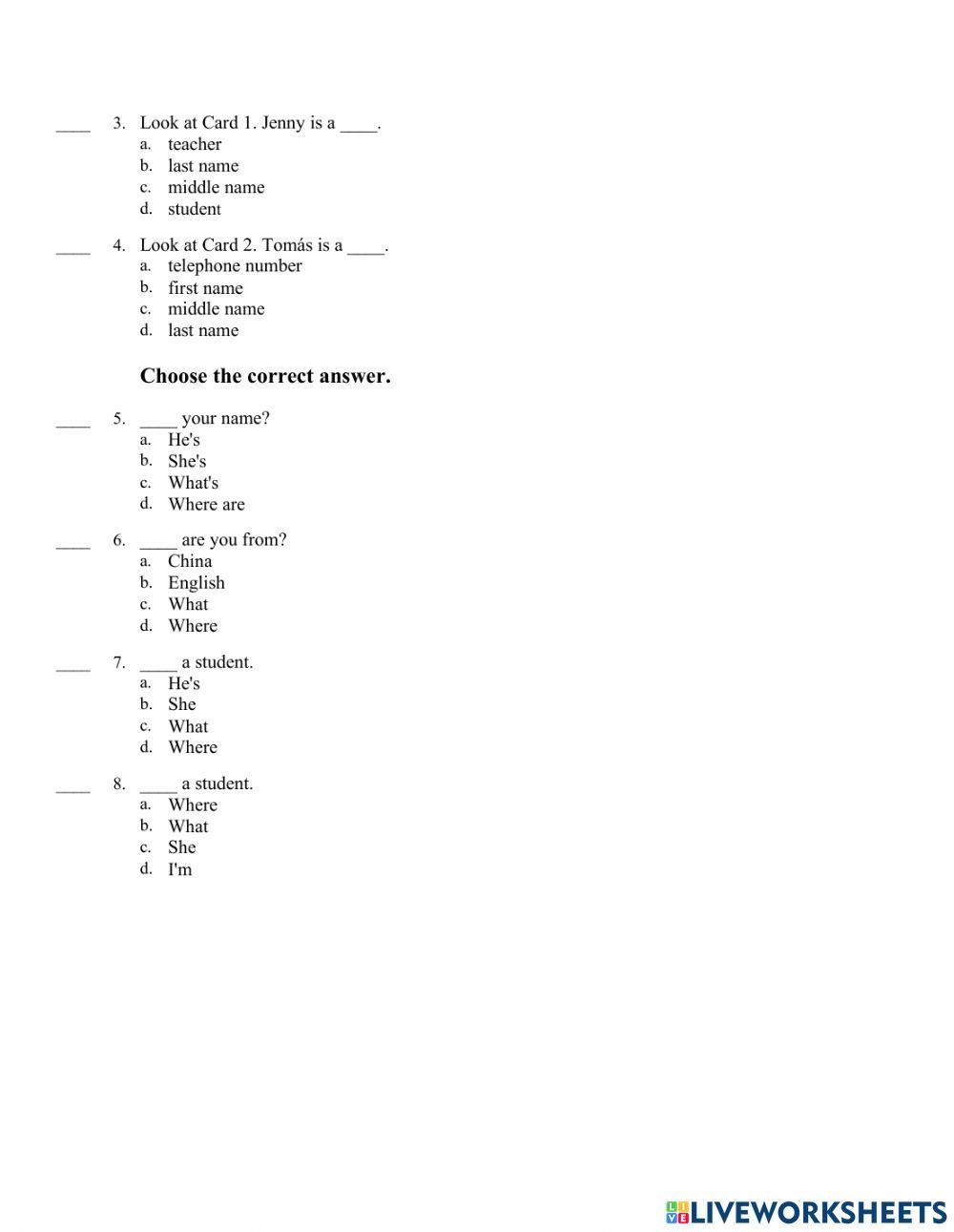 EIA1 Welcome Quiz | Sharon_Adams | Live Worksheets