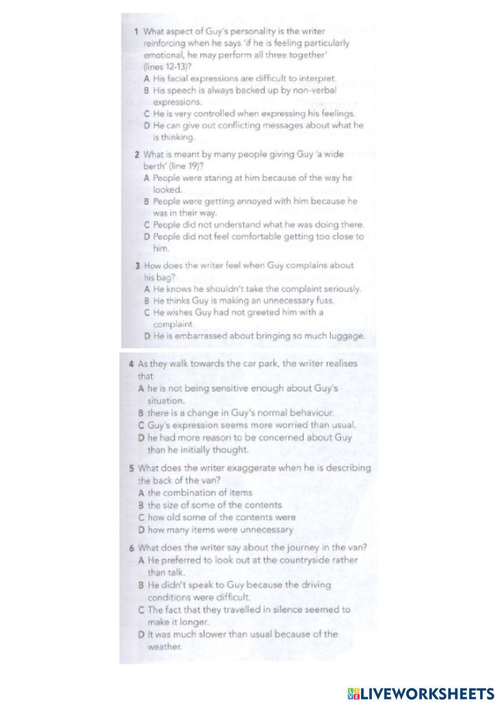 A visit home worksheet | Live Worksheets