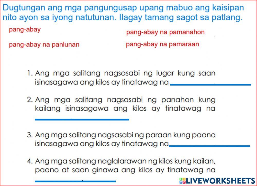 Pang Abay Na Pamaraan Interactive Worksheet In 2023 Workbook – Eroppa Pang Abay Na Pamaraan Interactive Worksheet In 2023 Workbook – Eroppa