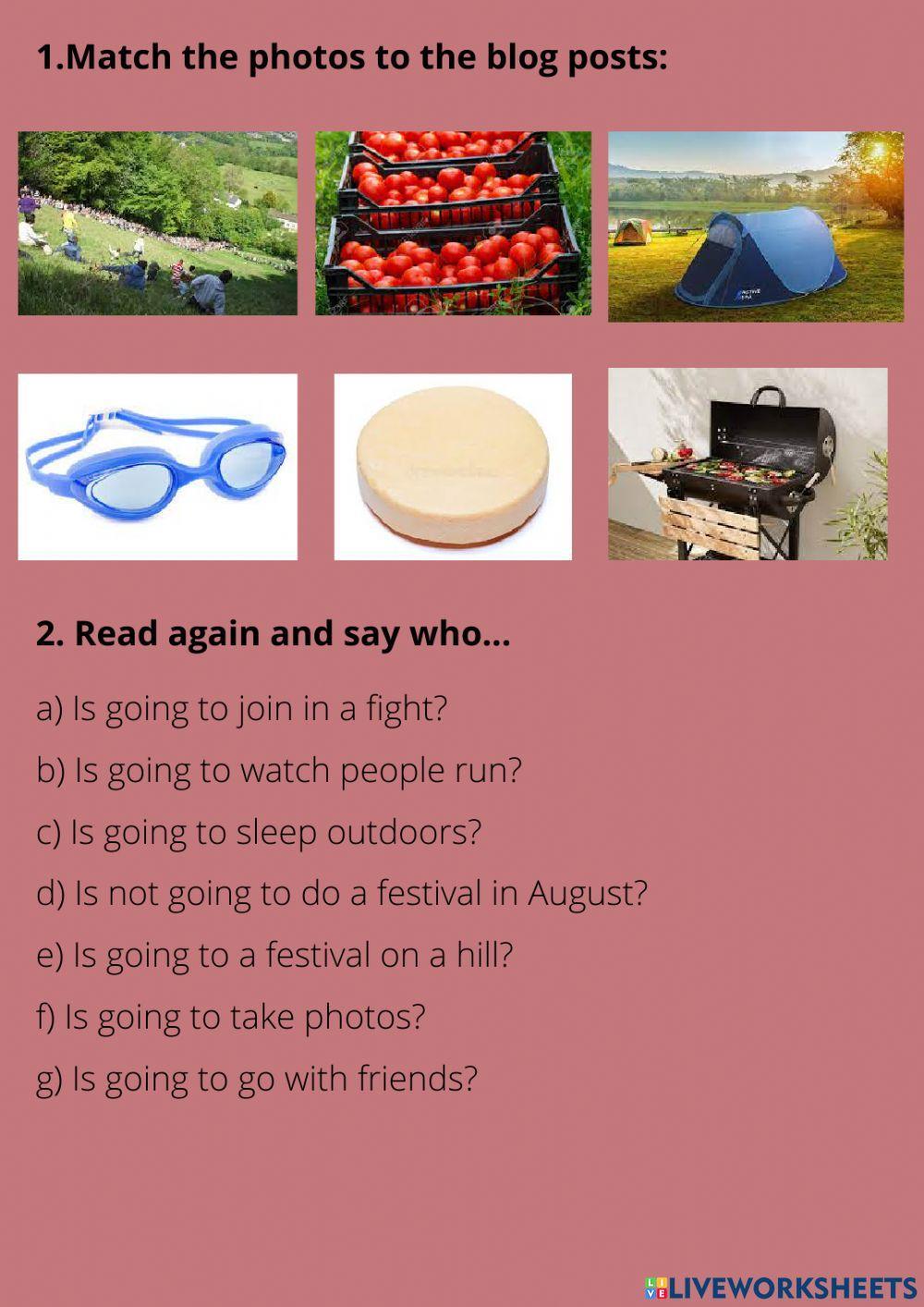 Going to readin… | Free Interactive Worksheets | 2036983