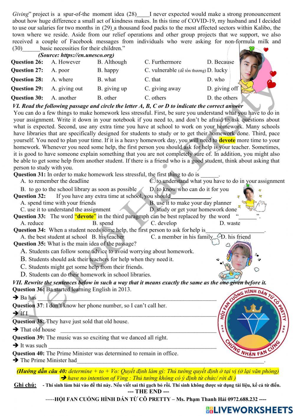 Mh9 worksheet | Live Worksheets