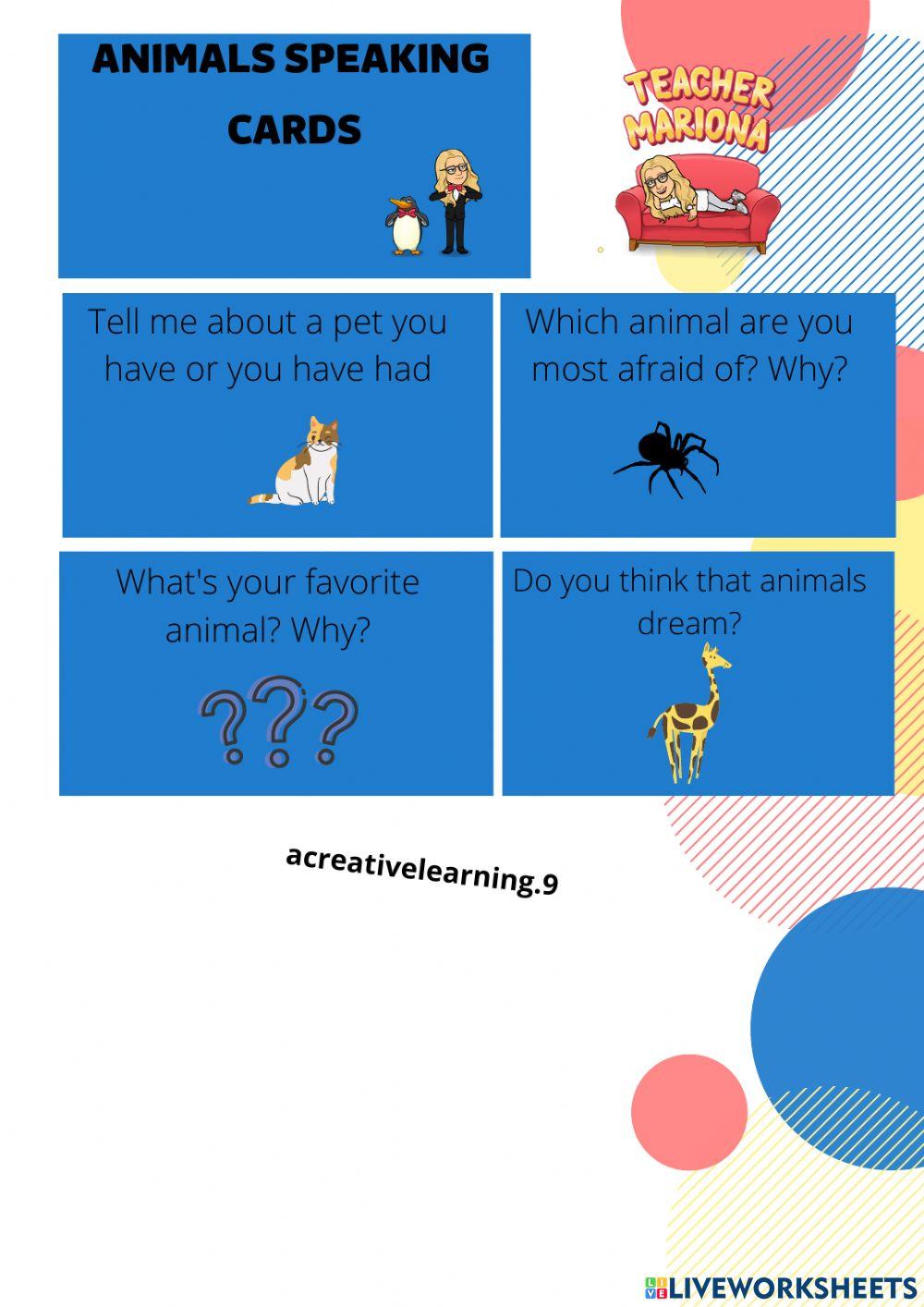 Speaking and Writing activity | Live Worksheets