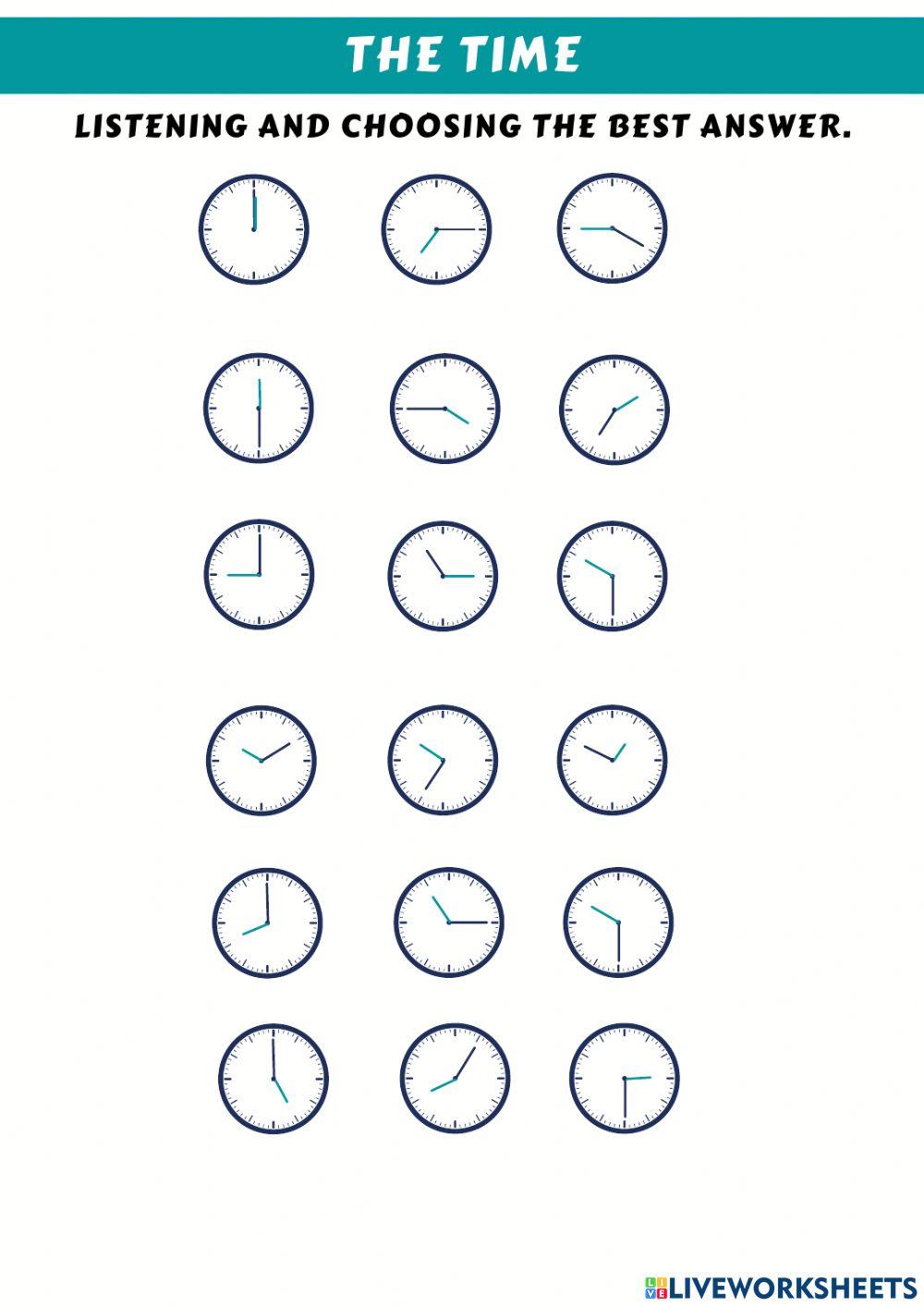 Time listening 1 online exercise for | Live Worksheets