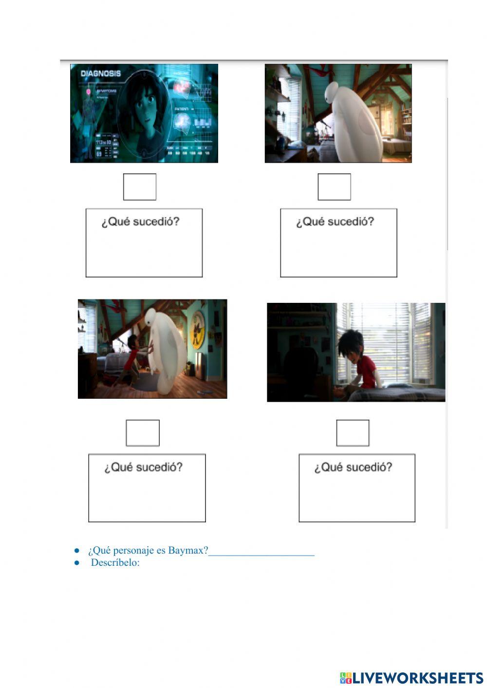 Grandes Héroes: Baymax worksheet | Live Worksheets