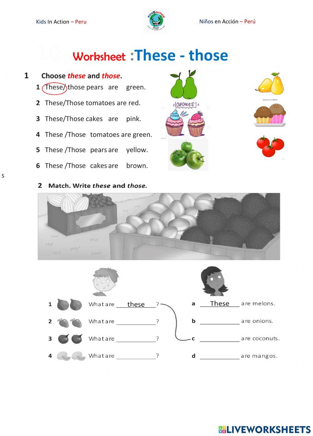 These - those exercise | Live Worksheets
