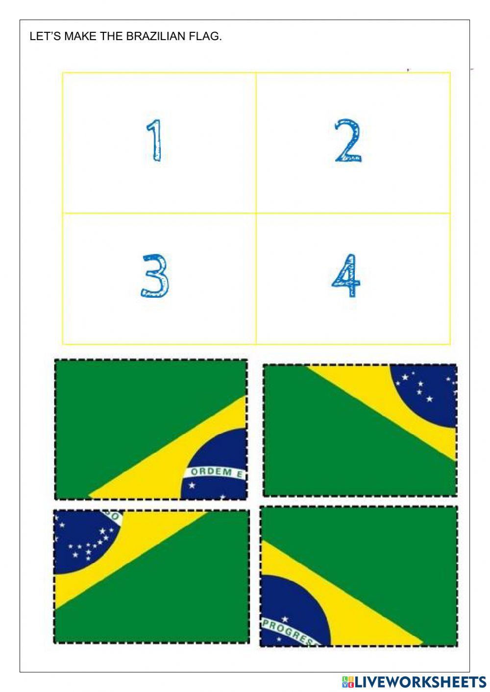 Making the brazilian flag worksheet | Live Worksheets