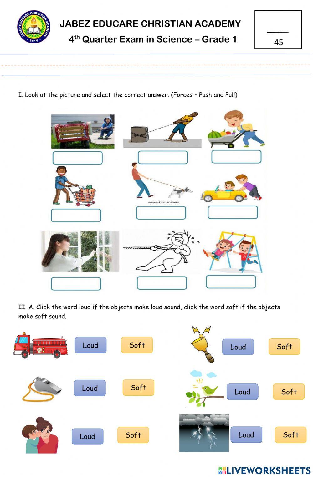 G1 4th Quarter Exam online exercise for | Live Worksheets