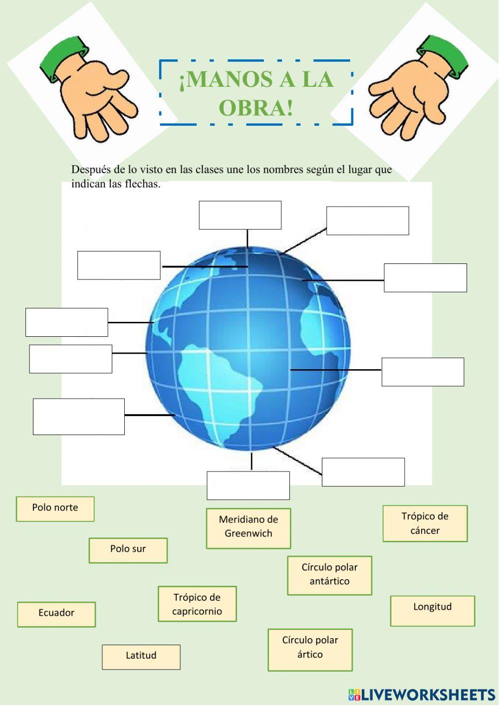 Globo terraqueo | Free Interactive Worksheets | 2039901