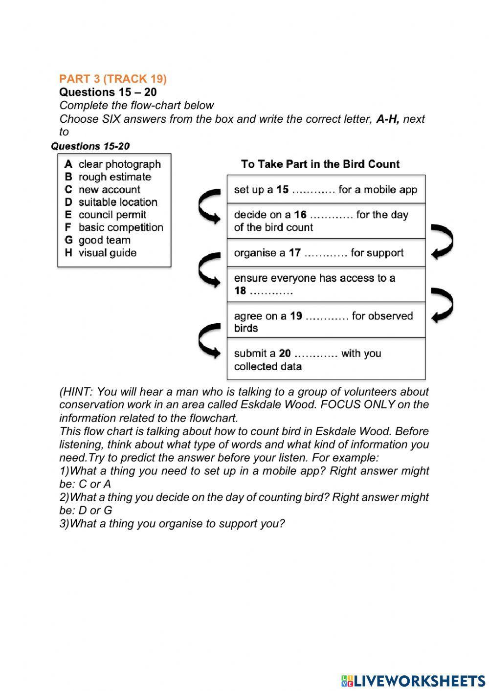 Week 7 - Listening Revision worksheet | Live Worksheets