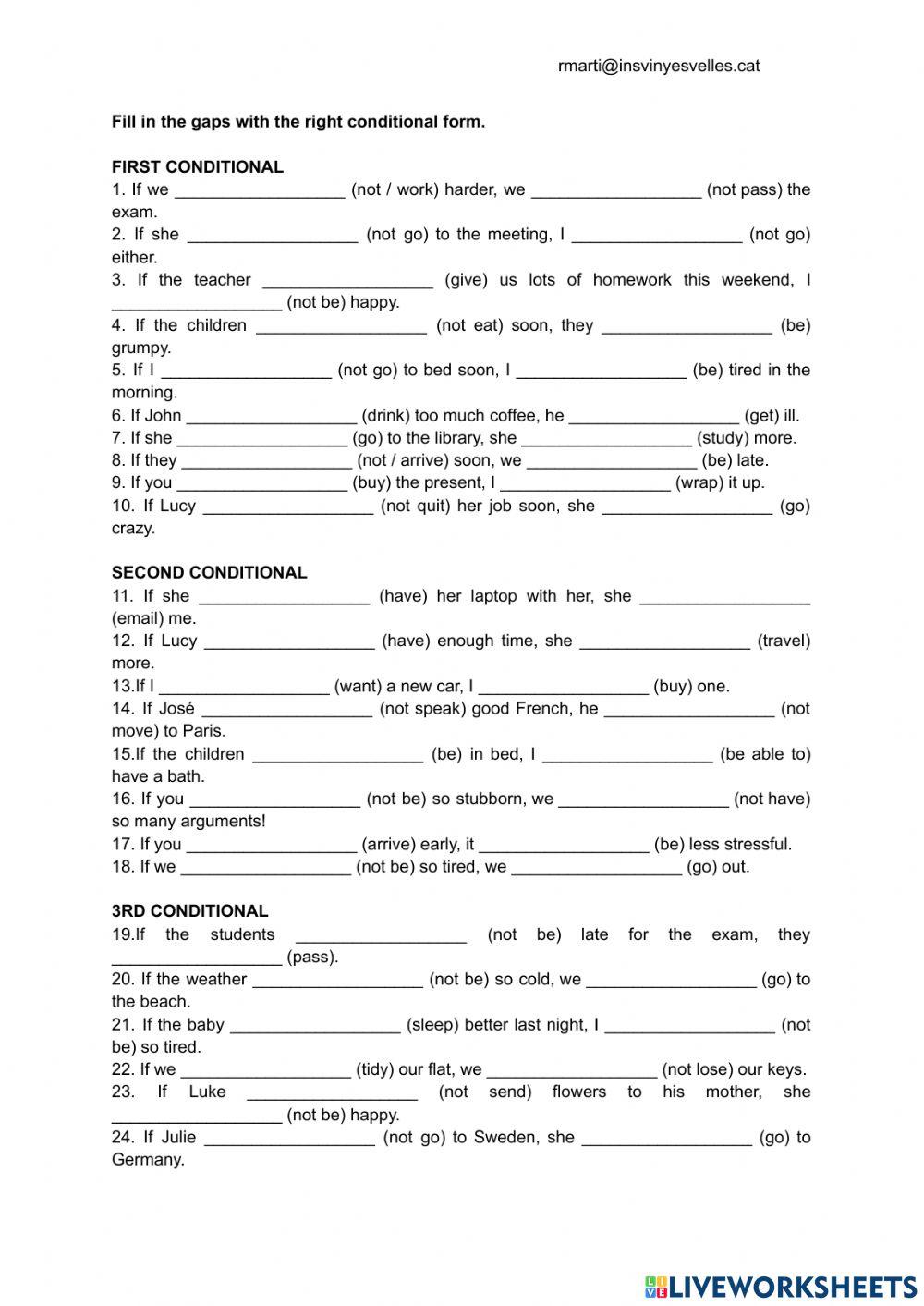 Conditionals 1 … | Free Interactive Worksheets | 2040595