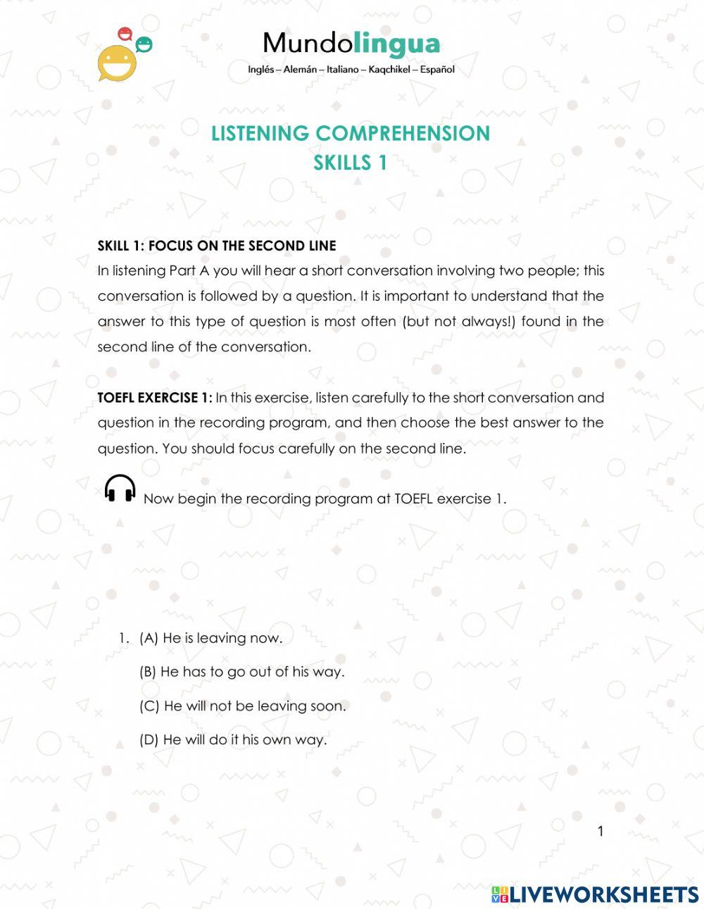 TOEFL Listening Comprehension Skills 1 6666478 Mundo toefl-listening-comprehension-skills-1-6666478-mundo