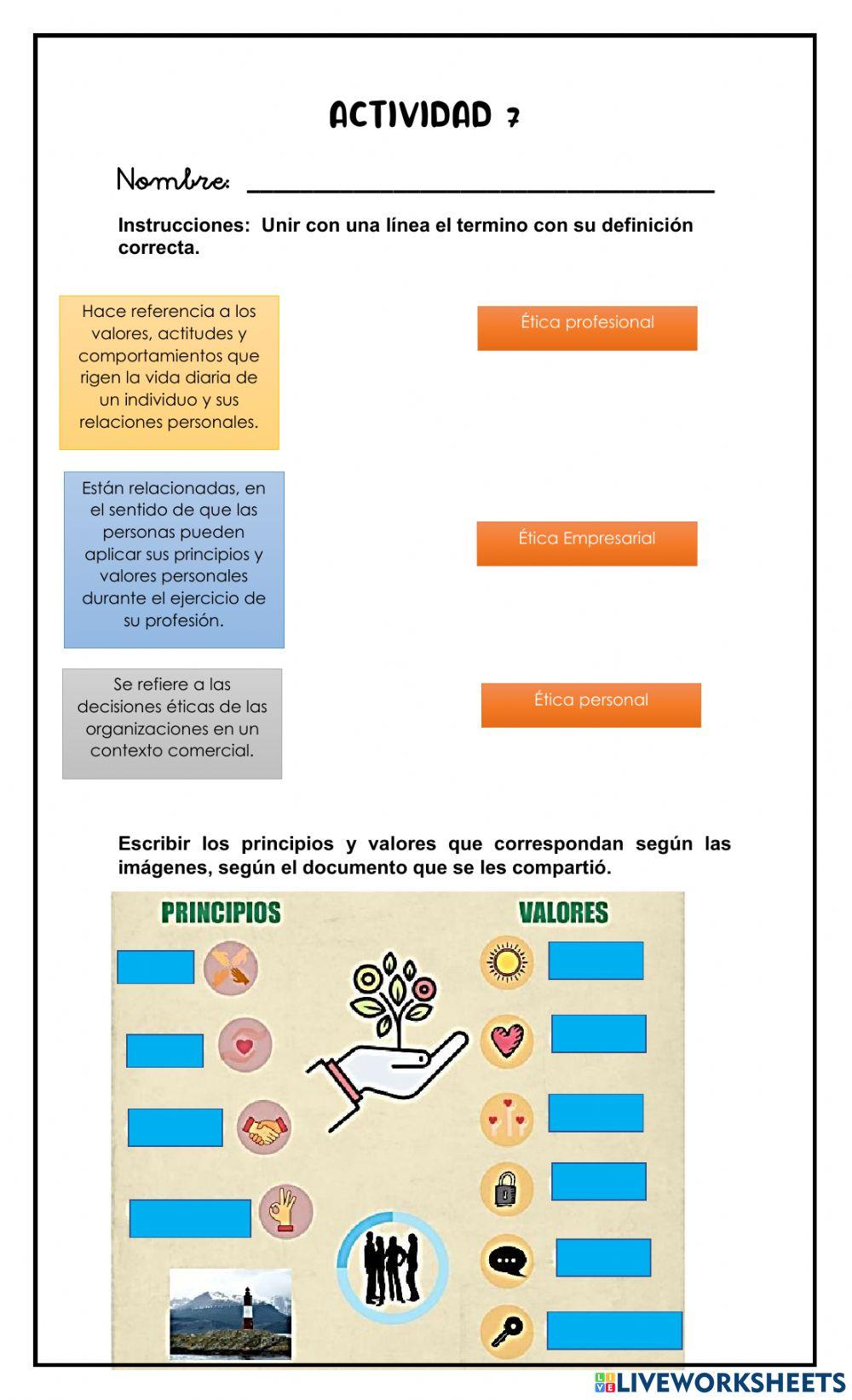 Etica free online activity | Live Worksheets