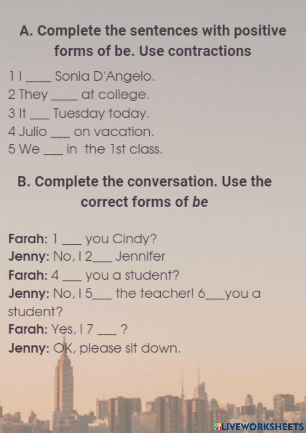 2042035 | Form to be | Анна Немашкалова | LiveWorksheets