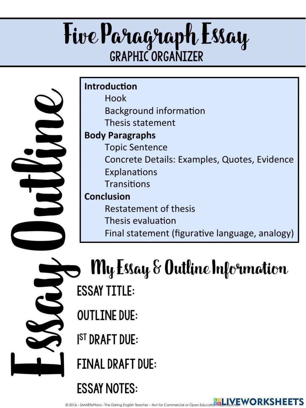 8th Grade Essay Outline-Discovery School online exercise for | Live ...