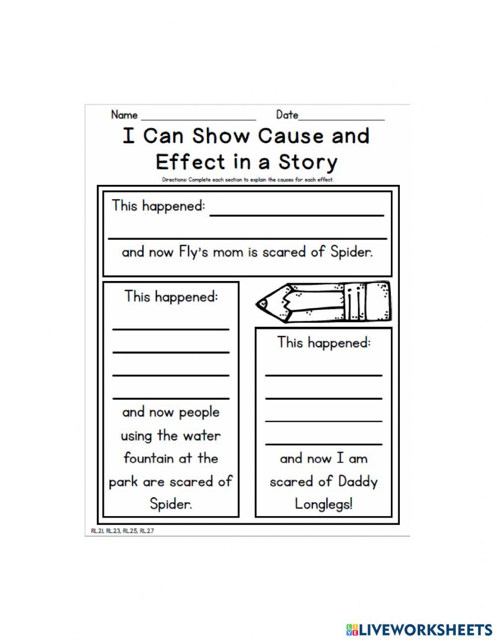 Cause and Effect exercise for 2 | Live Worksheets