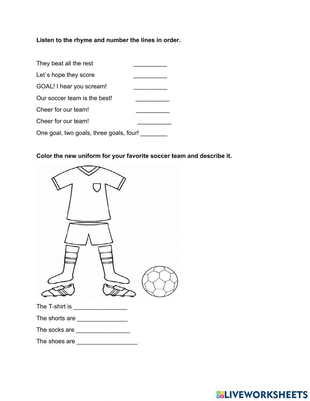 Soccer | Free Interactive Worksheets | 2042466