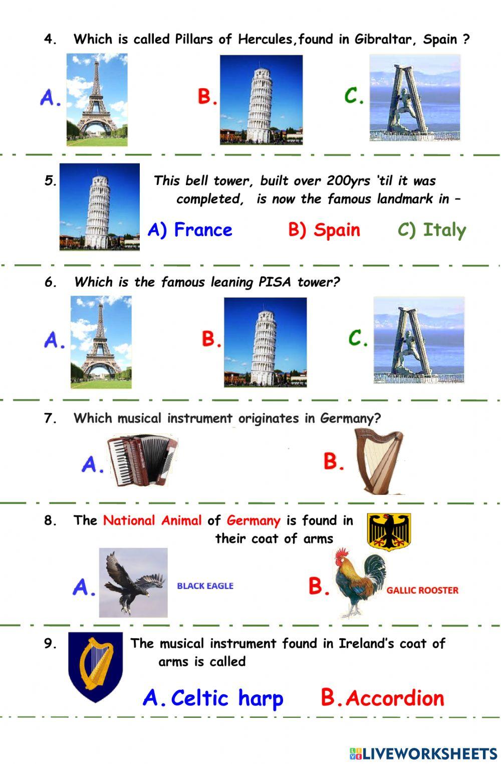 k2 Geography Final Exam worksheet | Live Worksheets