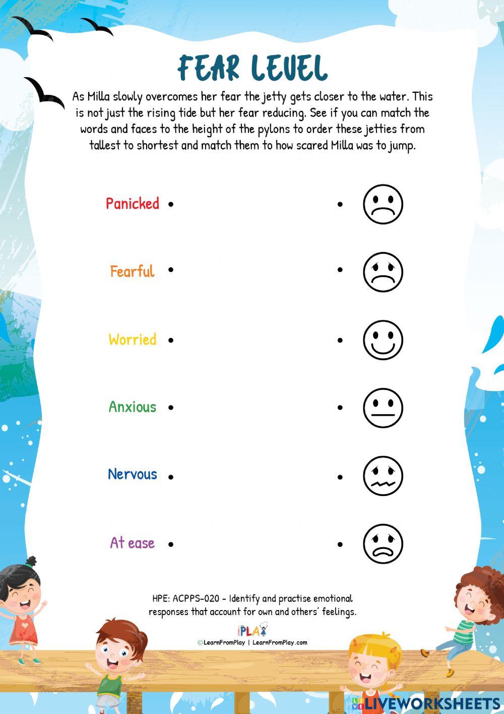 Jetty Jumping - Fear Level worksheet | Live Worksheets
